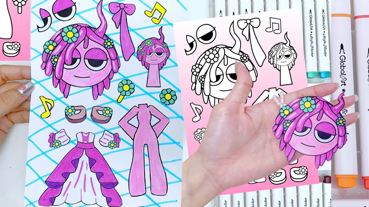 [DIY Sticker 🎀] Sprunki x Vineria Swap | Cute Sticker Book & ASMR ...