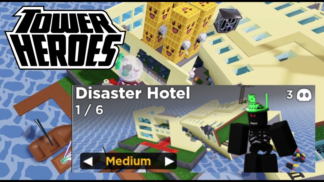 Tower Heroes April Fools 2024 Disaster Hotel Medium - YouTube