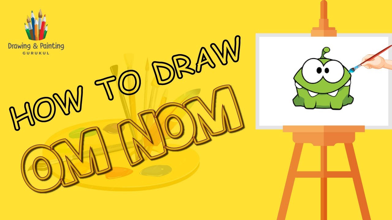 179, How to draw Om Nom, Very Easy Cartoon Drawing step by step ...