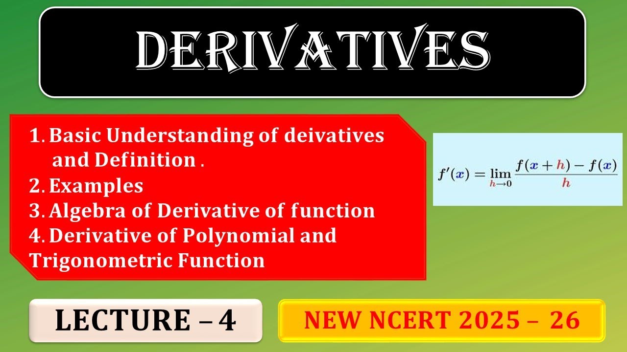 derivative algebra of derivative of function 11th class series # ...