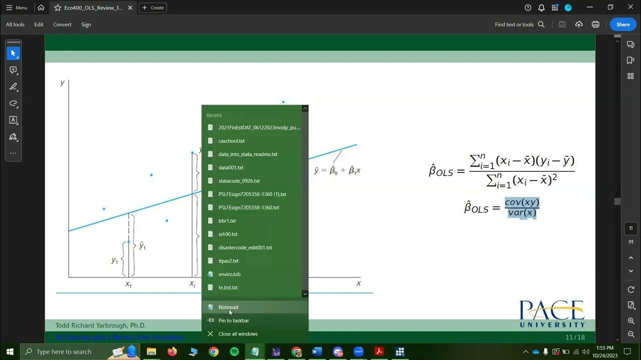 Properties and Assumptions of Ordinary Least Squares as Best Linear Unbiased Estimator - YouTube