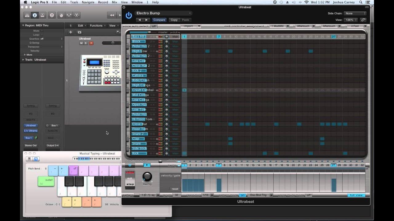 Logic Pro X - Video Tutorial 51 - Ultrabeat (PART 1) Sequencing and Sampling - YouTube