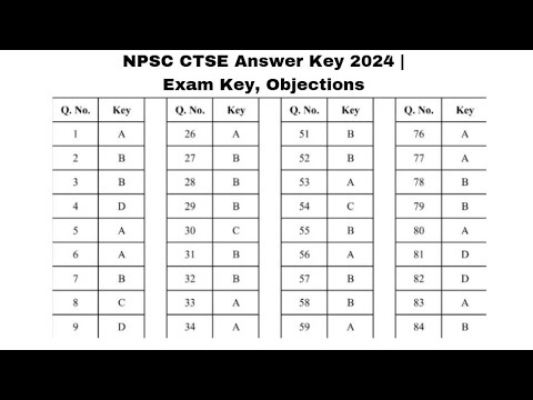 NPSC CTSE Answer Key 2024 | Exam Key, Objections - YouTube