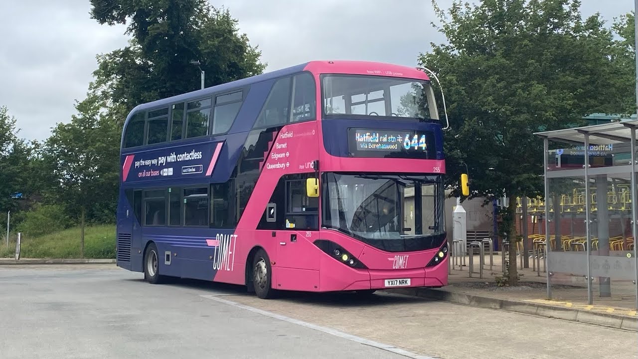 UNO Bus Route 644@255/YX17NRK (Queensbury - Hatfield) - YouTube