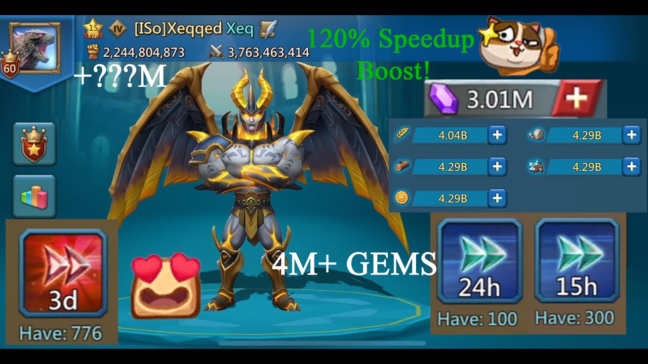 Spending 4m+ Gems During The 120% Boost Event! - Training Tons of T4 ...
