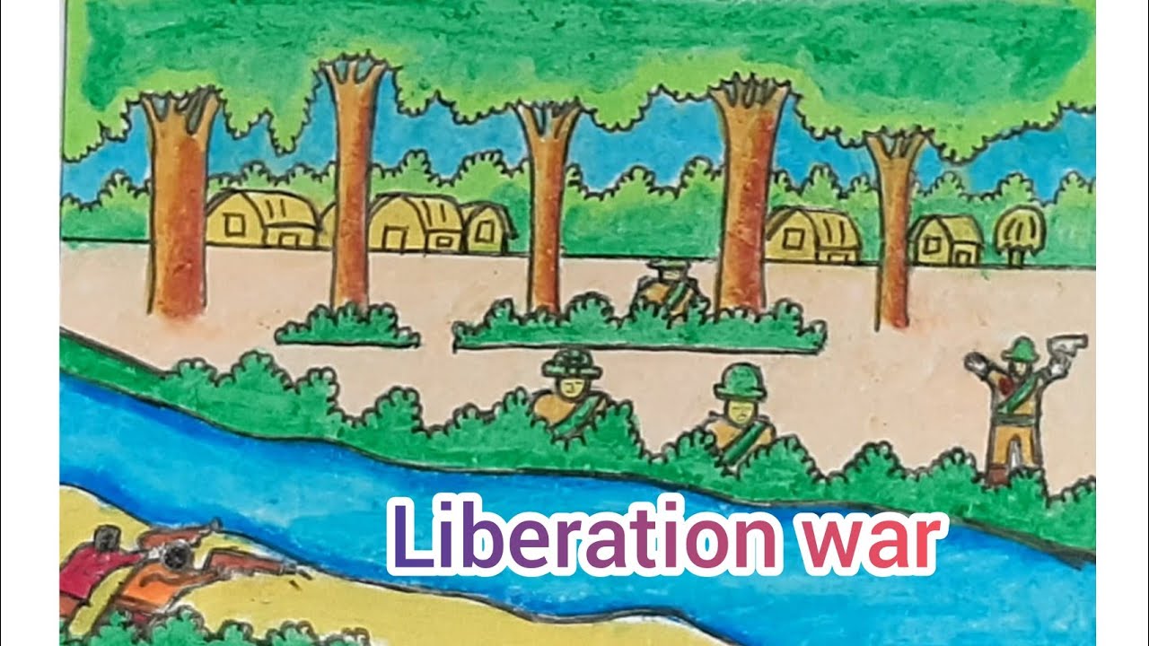 How To Draw A Scenery Of Liberation War Step By Step - YouTube