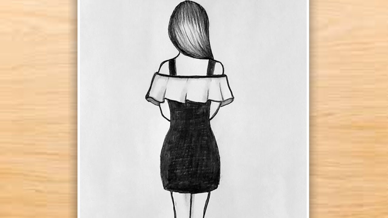 Easy Girl Backside Drawing / Girl Drawing Step by Step / Pencil Drawing ...