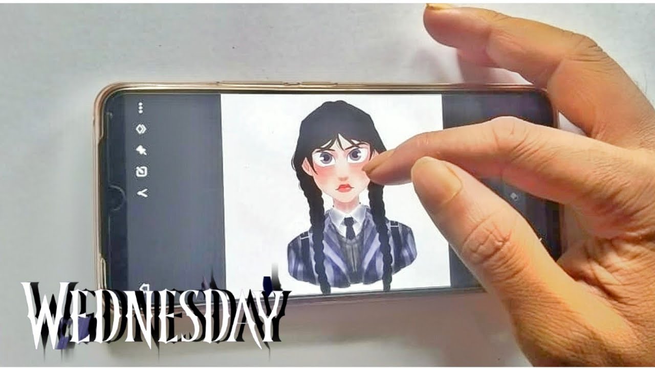 Wednesday addams anime drawing-Step by step | digital art - YouTube
