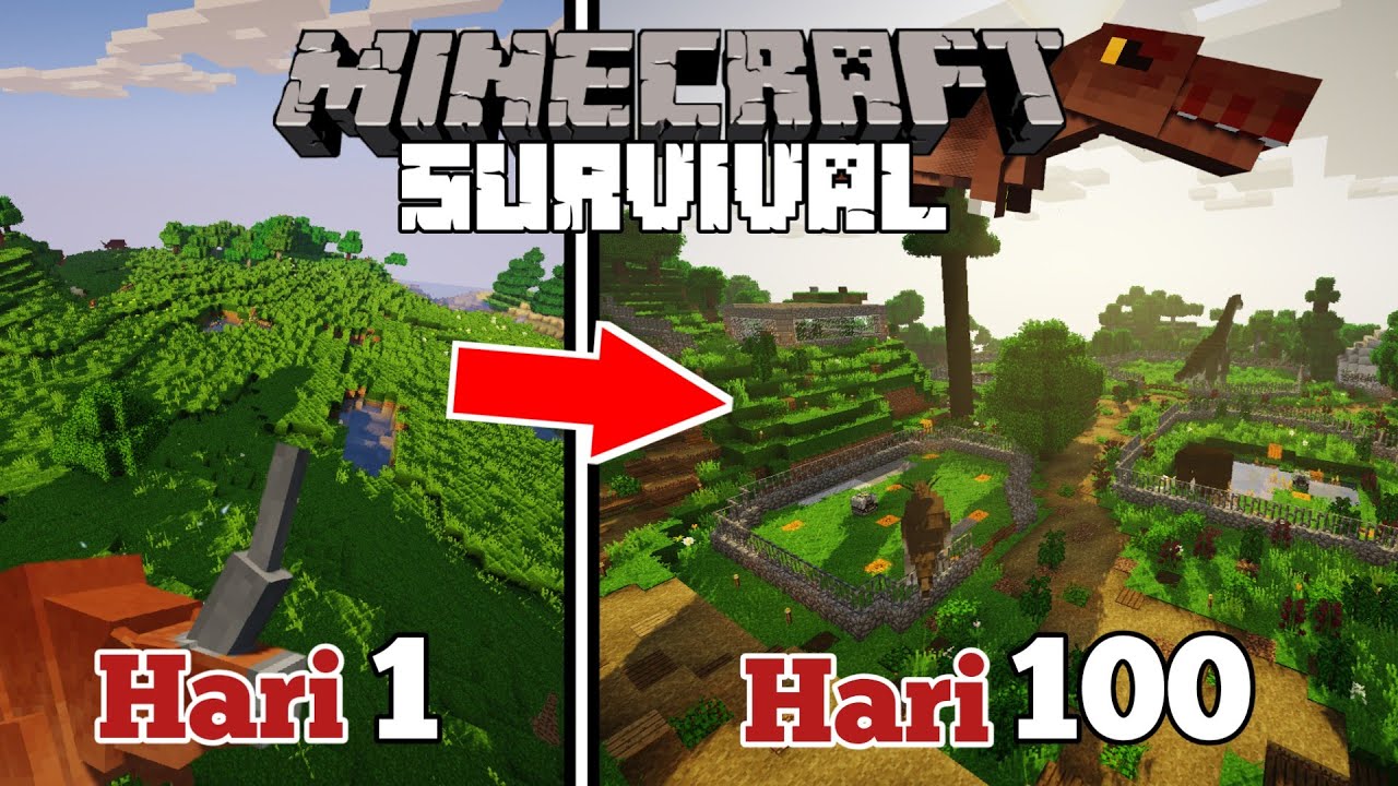 100 Hari di Minecraft dinosaurus series - Minecraft Survival Dinosaurus ...