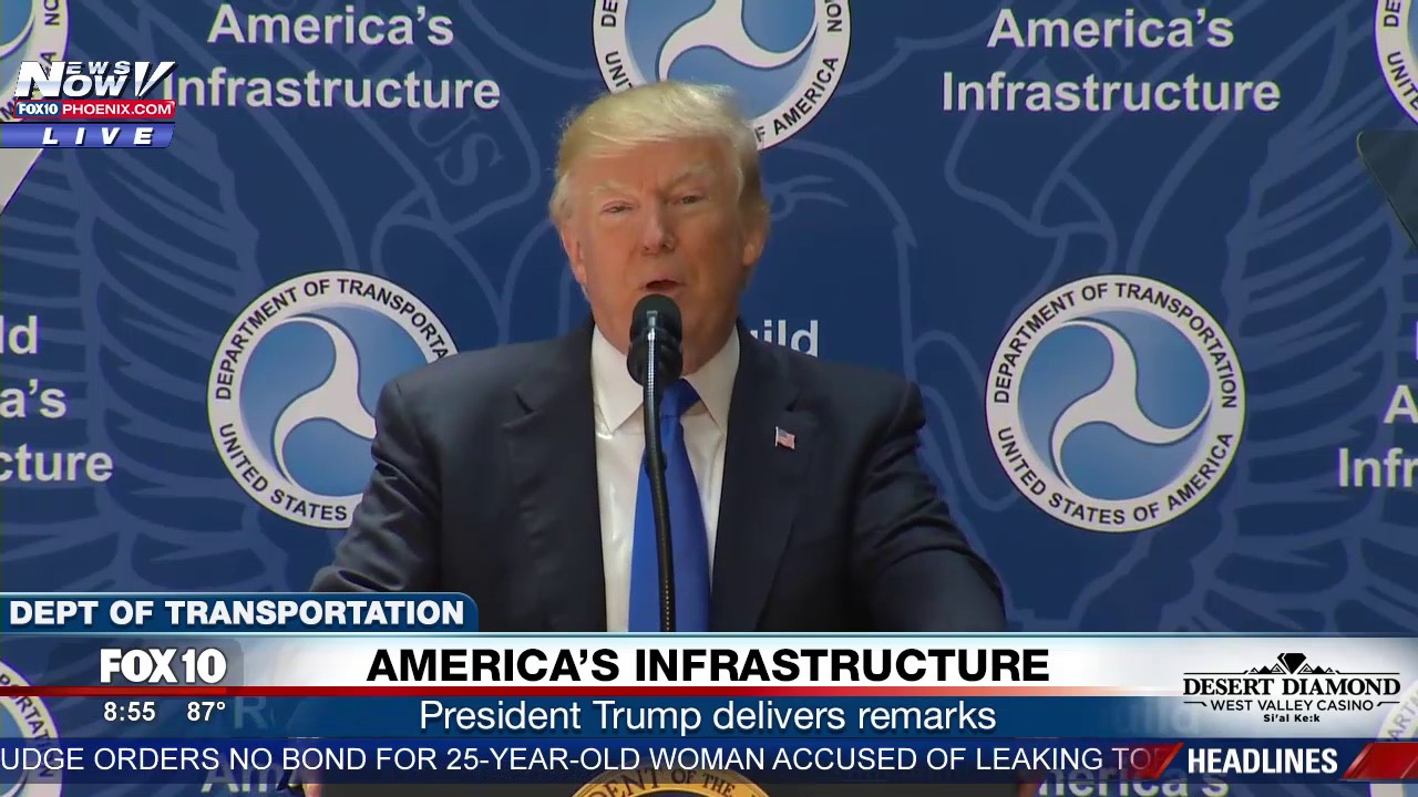 WATCH: President Trump Delivers Infrastructure Speech at Dept. of ...