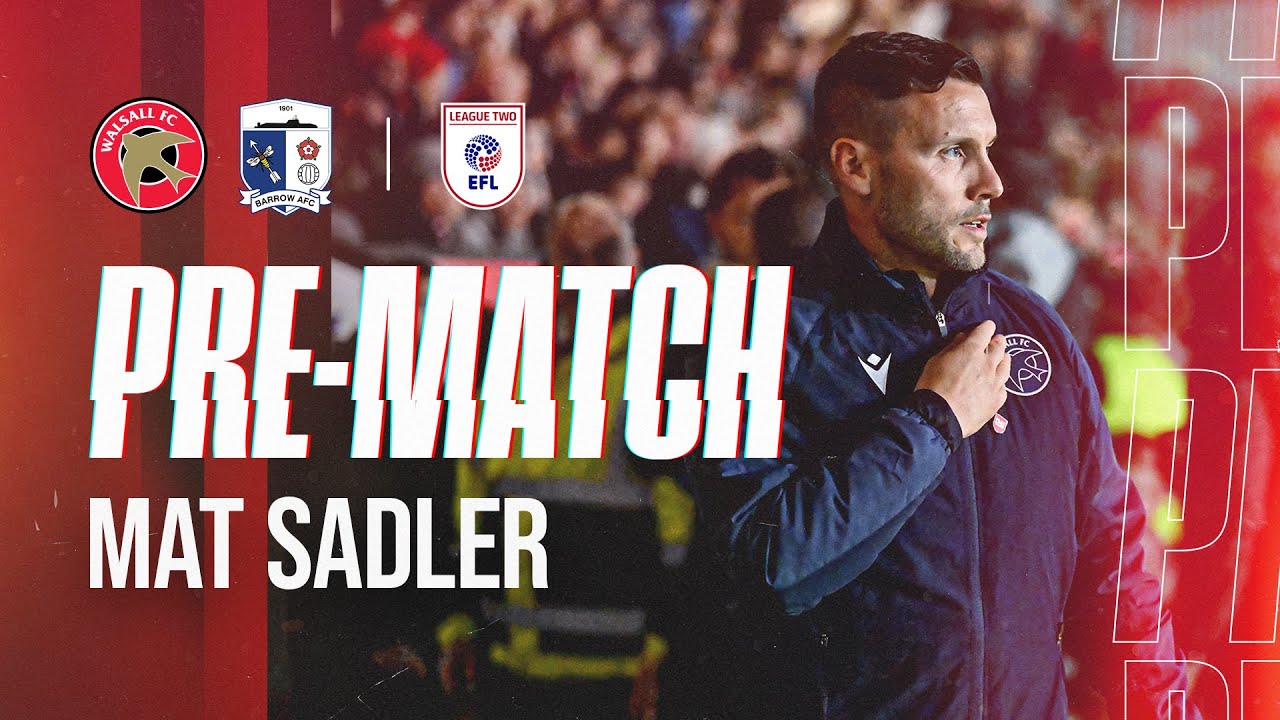 Pre-match: Head Coach Mat Sadler looks ahead to Barrow test - YouTube