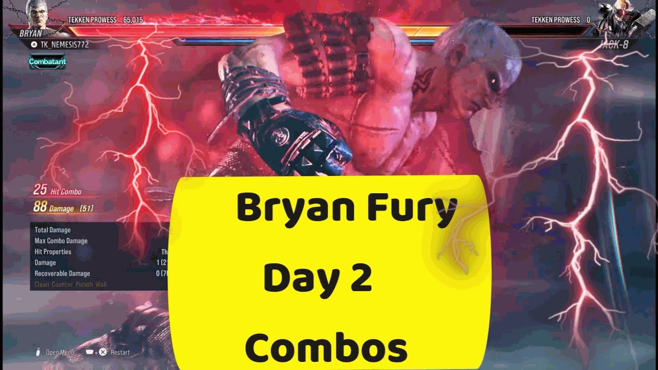 Tekken 8 Bryan Fury Day 2 Combo Exhibition - YouTube