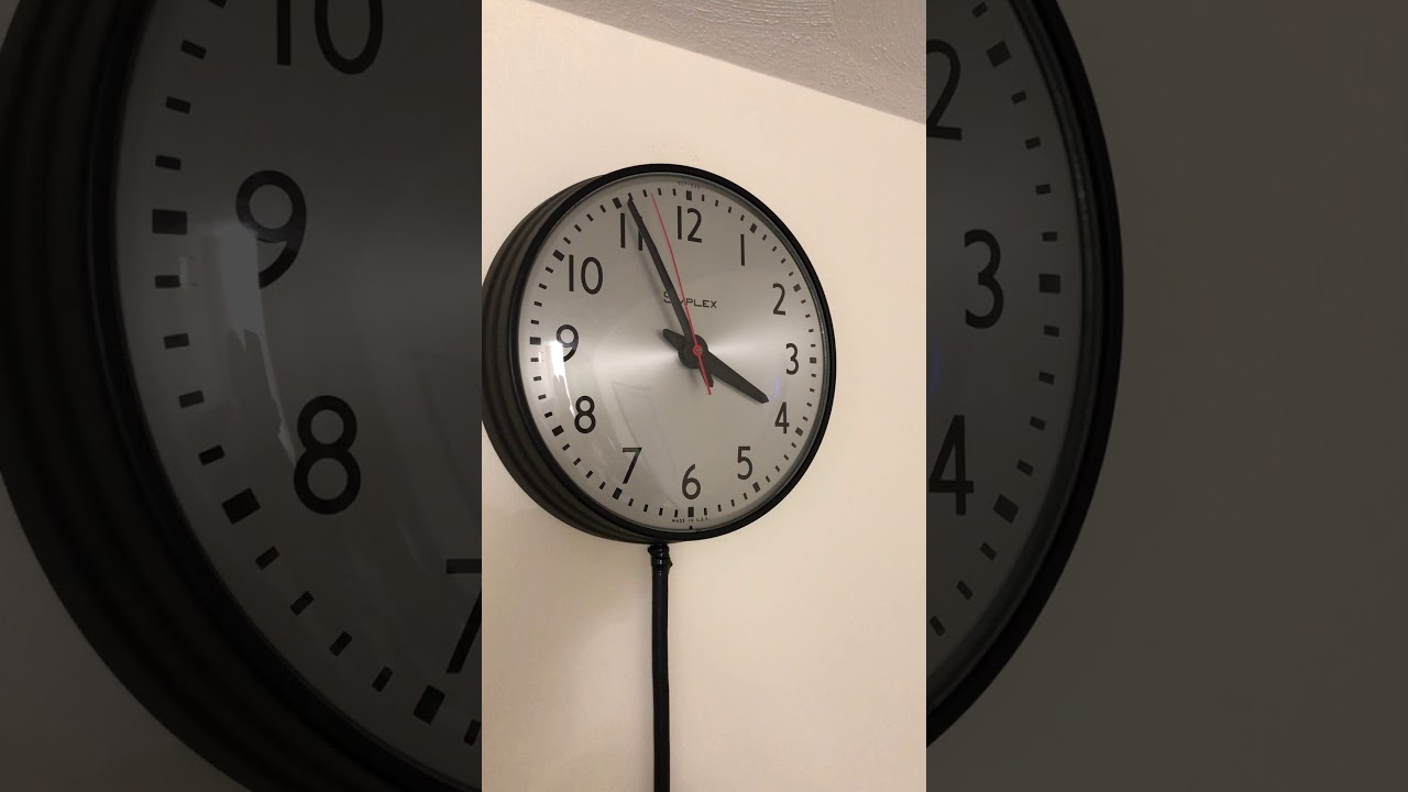 Simplex Clock Metal Dial 12-hour correction - YouTube