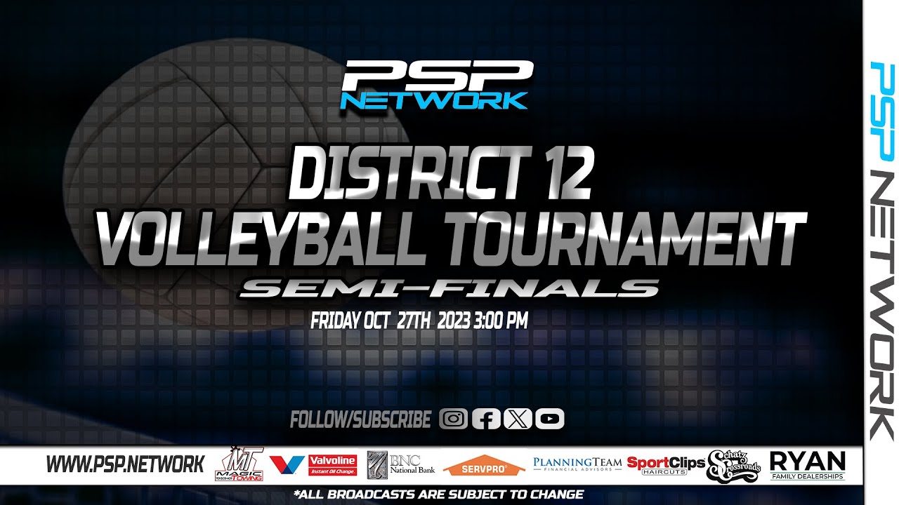 🏐 (10-27-23) DISTRICT 12 VOLLEYBALL TOURNAMENT: SEMI-FINALS - YouTube