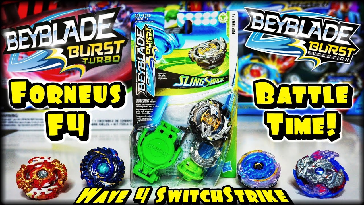 Beyblade Burst Turbo Battle! Emperor Forneus F4 vs All Wave 4 Hasbro ...