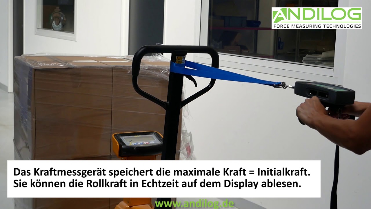Ergokit First - Messung der Schub-/Zugkraft eines Hubwagens. - YouTube