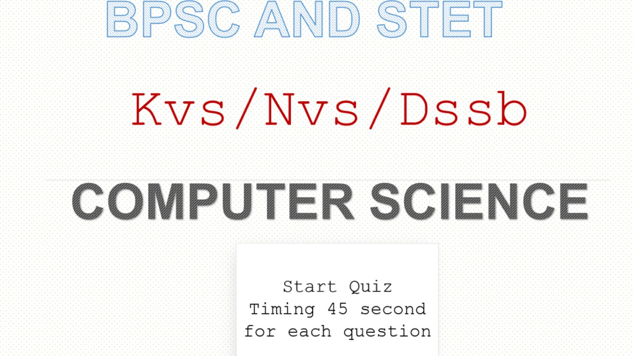 Computer Science BPSC TRE4 AND STET FASE2 - YouTube