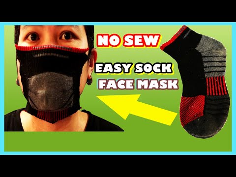 EASY SOCK FACE MASK FROM KID SOCK QUICK AND SIMPLE NO SEW DIY FACE MASK ...