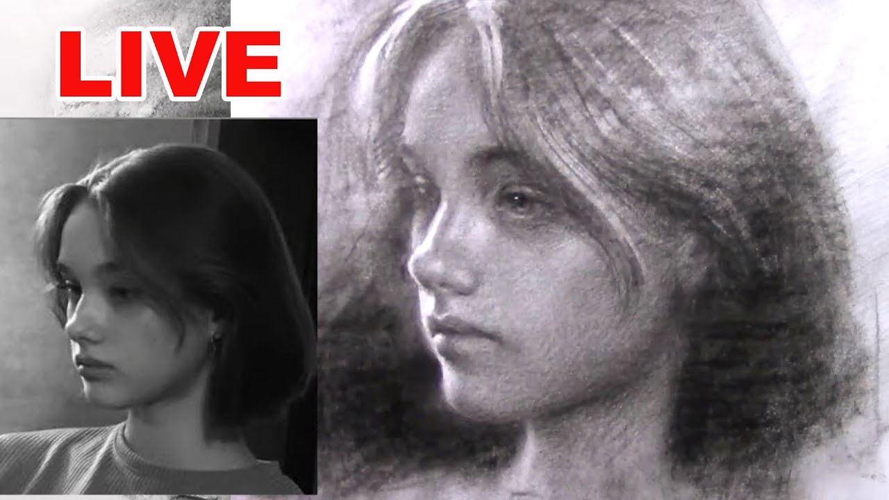 How to draw a portrait - step by step - draw along with me - YouTube