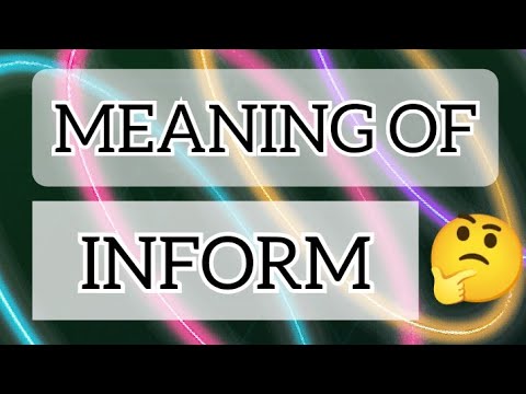 Meaning Of Inform ? Meaning Of Inform || What is Inform In Hindi ...