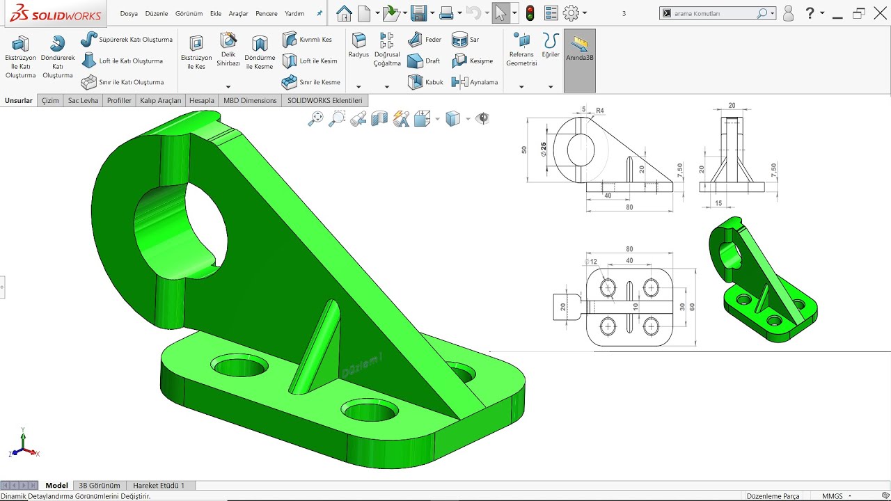 SOLİDWORKS UYGULAMA - 6 - YouTube