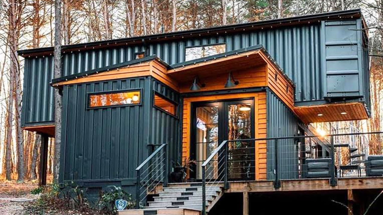 Incredibly Beautiful Tiny House Combined from 3 Containers - YouTube