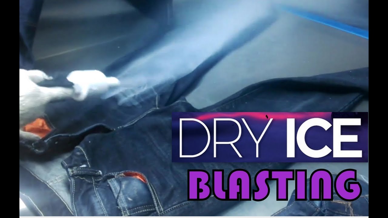 Dry Ice Blasting of Jeans and Denim Fabric - YouTube