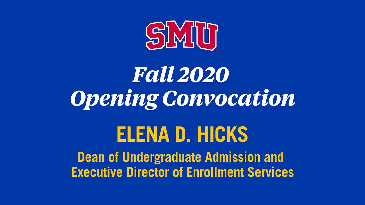 Fall 2020 Opening Convocation | Remarks by Elena D. Hicks - YouTube