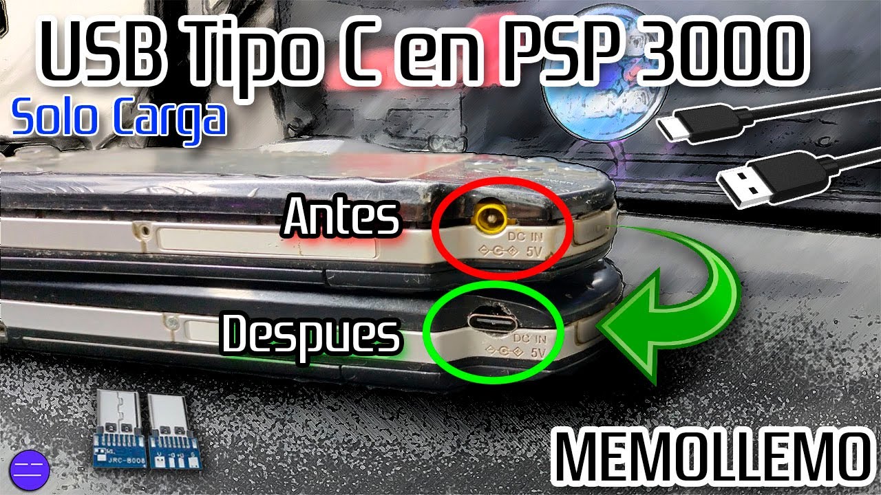 USB Tipo C en PSP 3000 | Cargador USB C | - YouTube