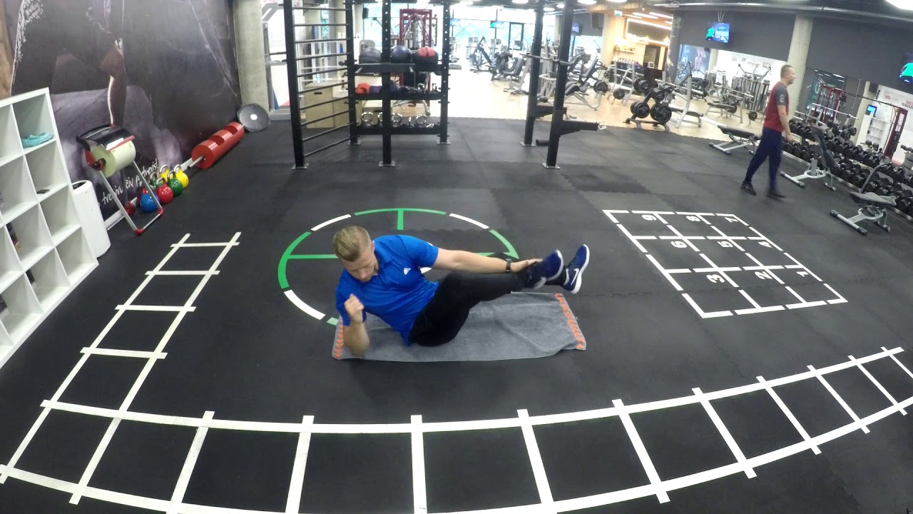 abs half seated opposite toe touch demo - YouTube