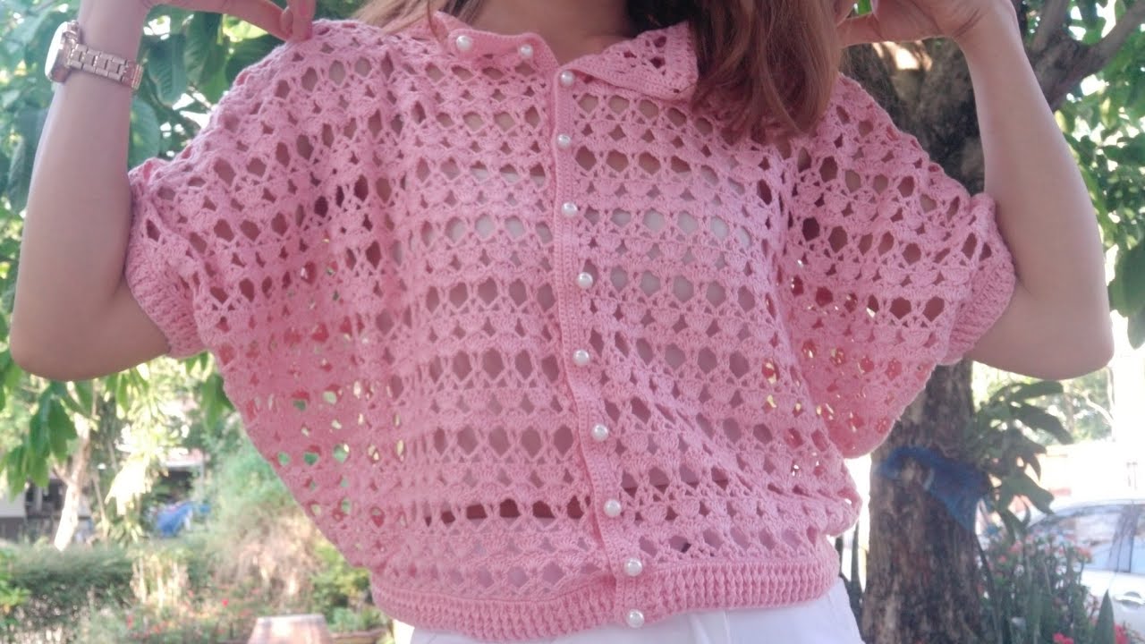 #Crochet su ကြယ်သီးတပ်ရှေ့ခွဲအင်္ကျီထိုးနည်းလေး Part2 - YouTube