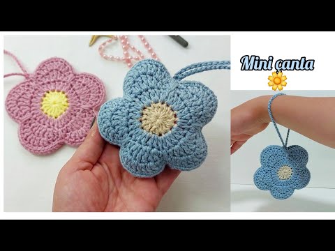 bu çantaya bayılacaksınız🌼 tığ işi papatya modeli kese çanta yapılışı #crochetbag