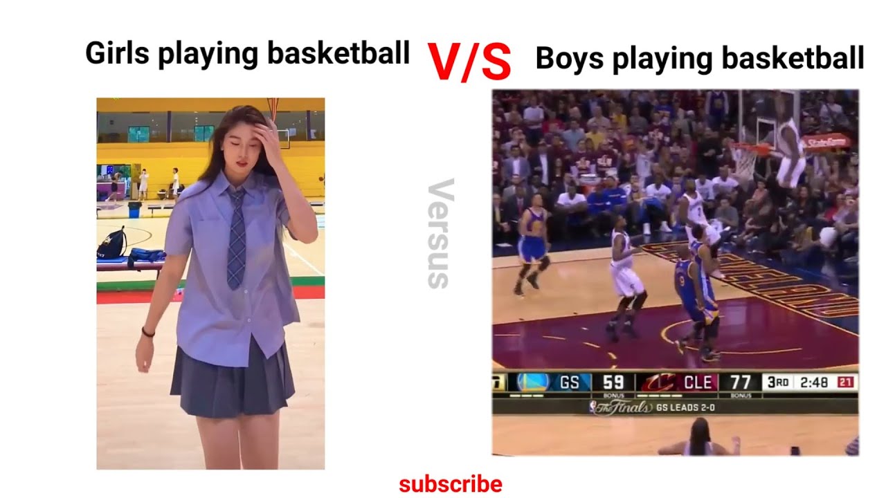 Girls playing basketball V/S Boys playing basketball - YouTube