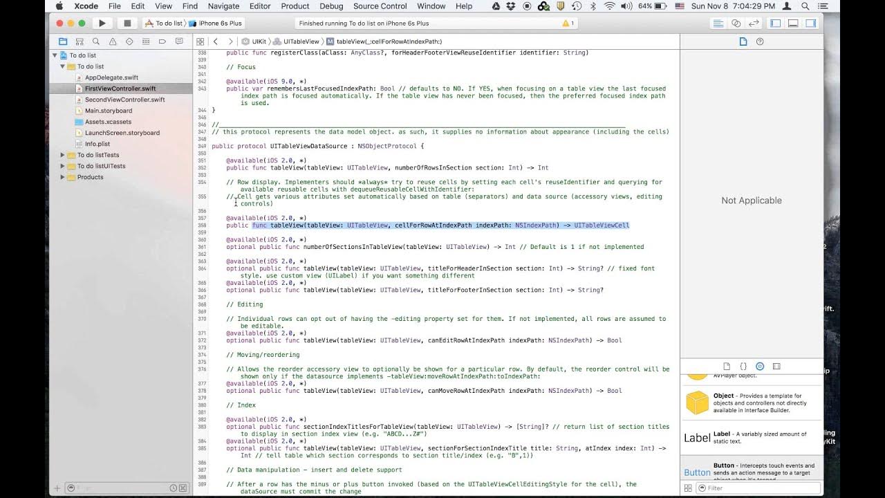 iOS 9 Xcode 7 Swift 2 Tutorial 7: Making a To Do List App with UITableView and UITextField - YouTube
