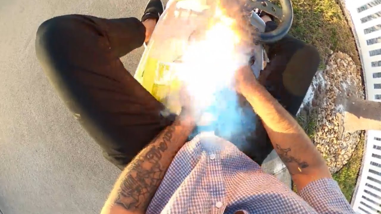 My Go Cart Caught On Fire (crazy cart) - YouTube