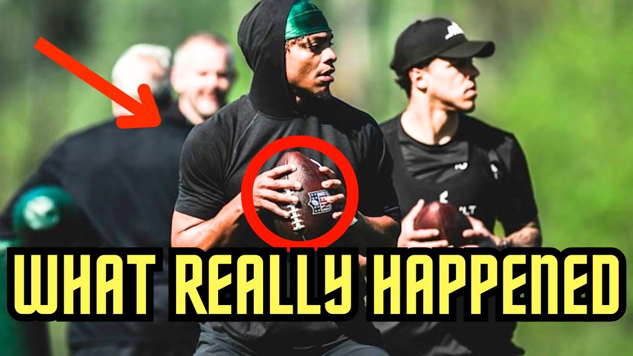 Justin Fields FIRST LOOK At New York Jets Practice At Open Workouts ...