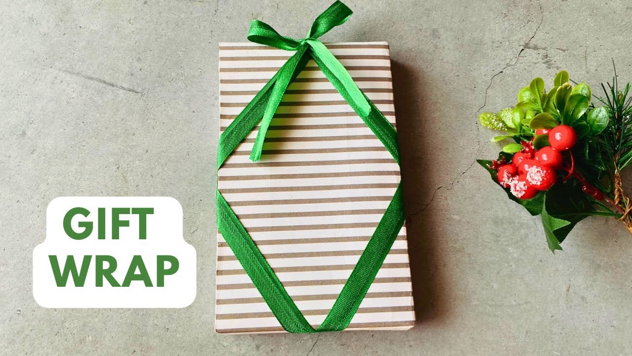 🎄How to Wrap a Ribbon on a Gift Box | Gift Wrap a Book for Christmas # ...