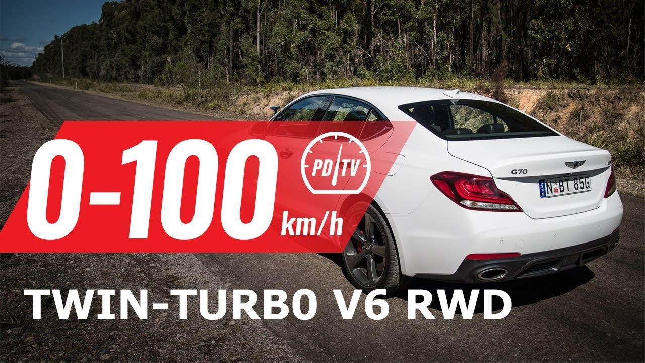 2019 Genesis G70 3.3 T Sport 0-100km/h & engine sound - YouTube
