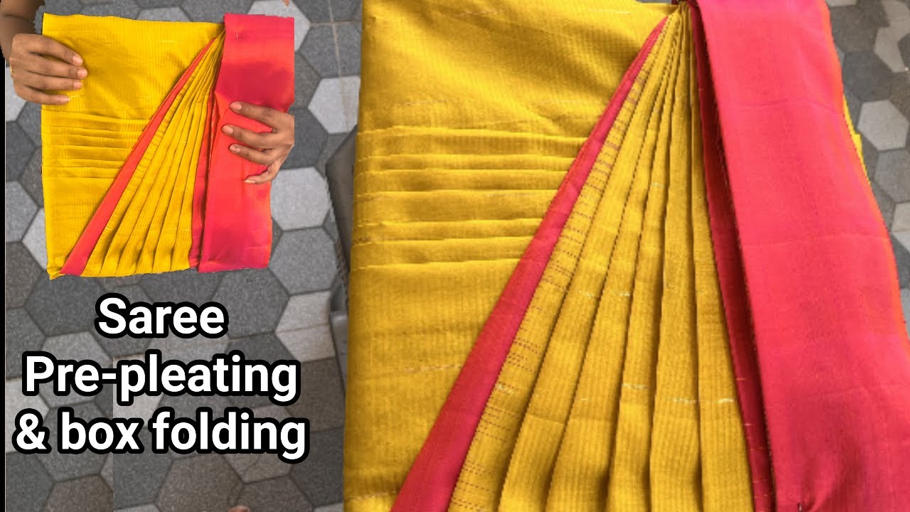 Saree pre-pleating , Ironing and box folding in a easy method for ...