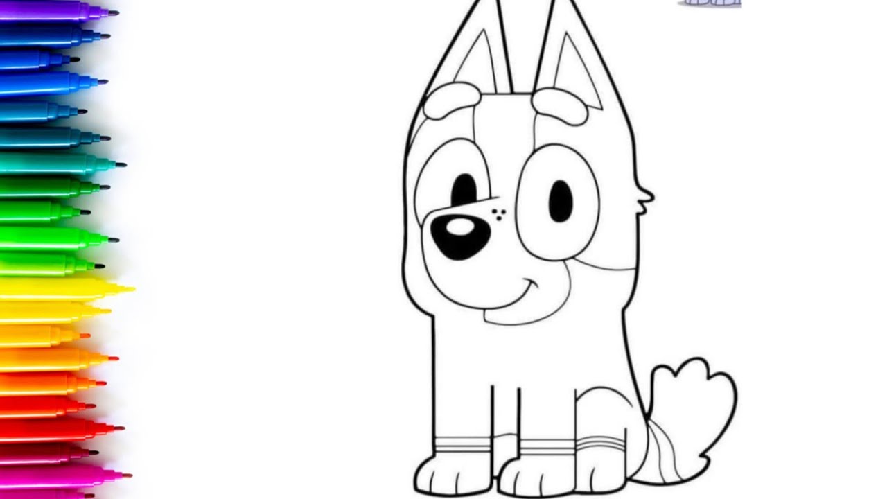 bluey drawing, painting & coloring for kids and toddlers - YouTube