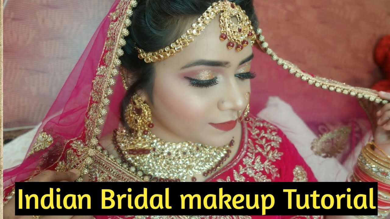 Self Bridal makeup at home | step by step | Indian Bridal makeup in ...