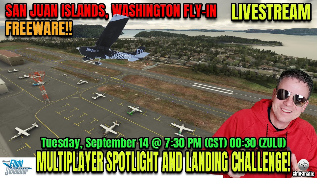 MSFS 2020 | LIVESTREAM MULTIPLAYER FLY-IN LANDING CHALLENGE | FREEWARE ...