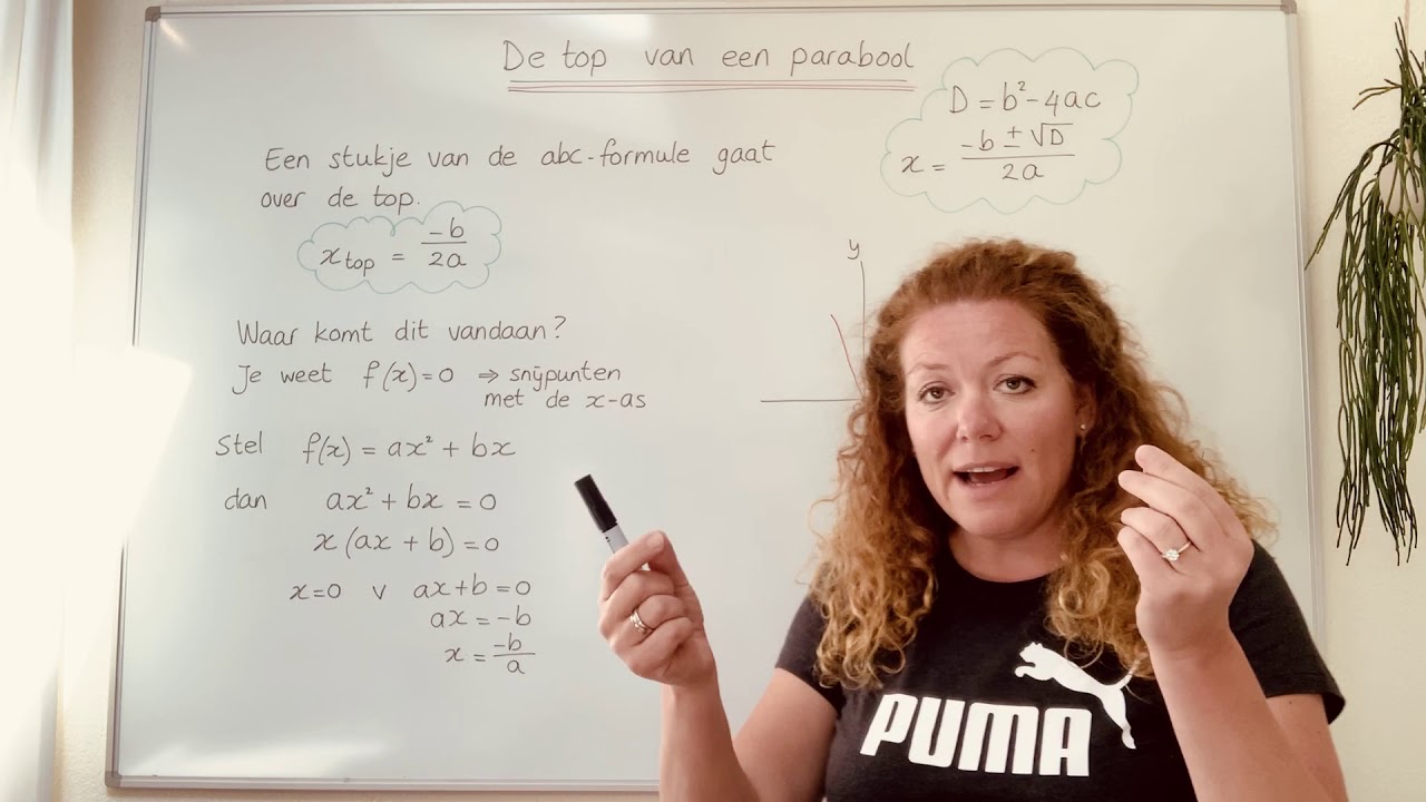 bewijs formule top van een parabool 3 vwo - YouTube