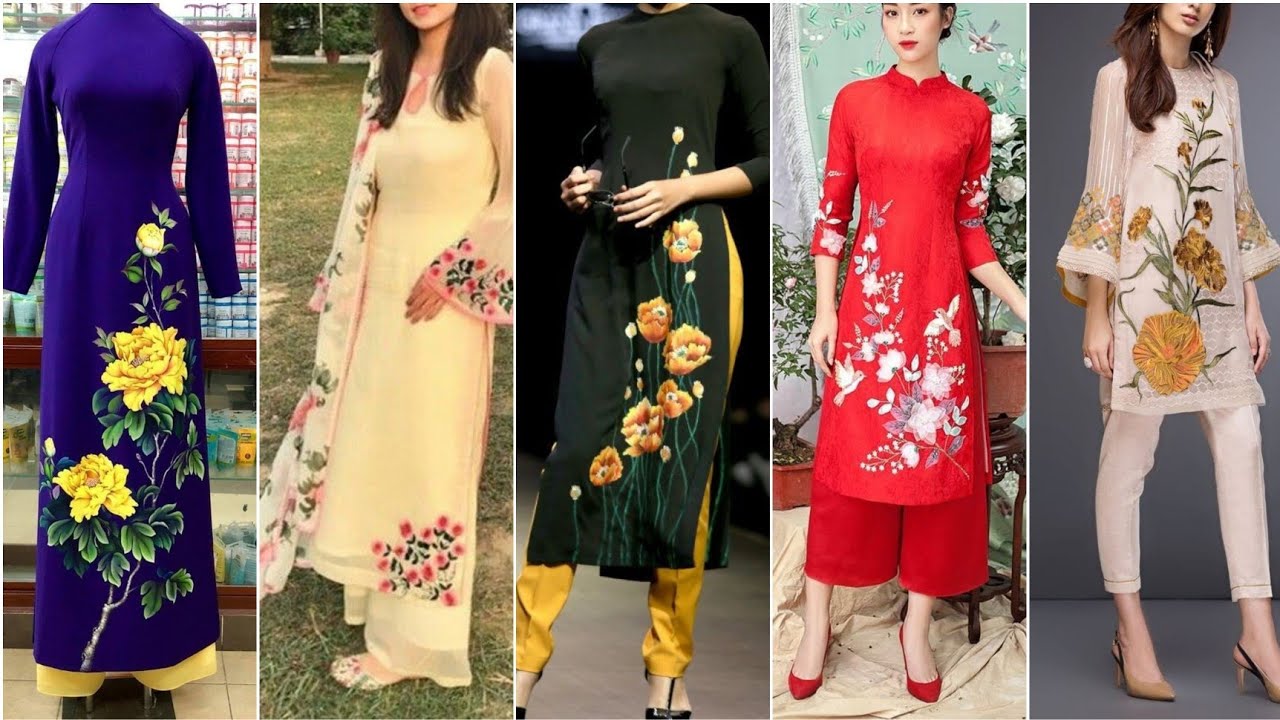 Hand Painting Dress Design 2022 /Fabric Painting On Clothes/ Hand Paint ...