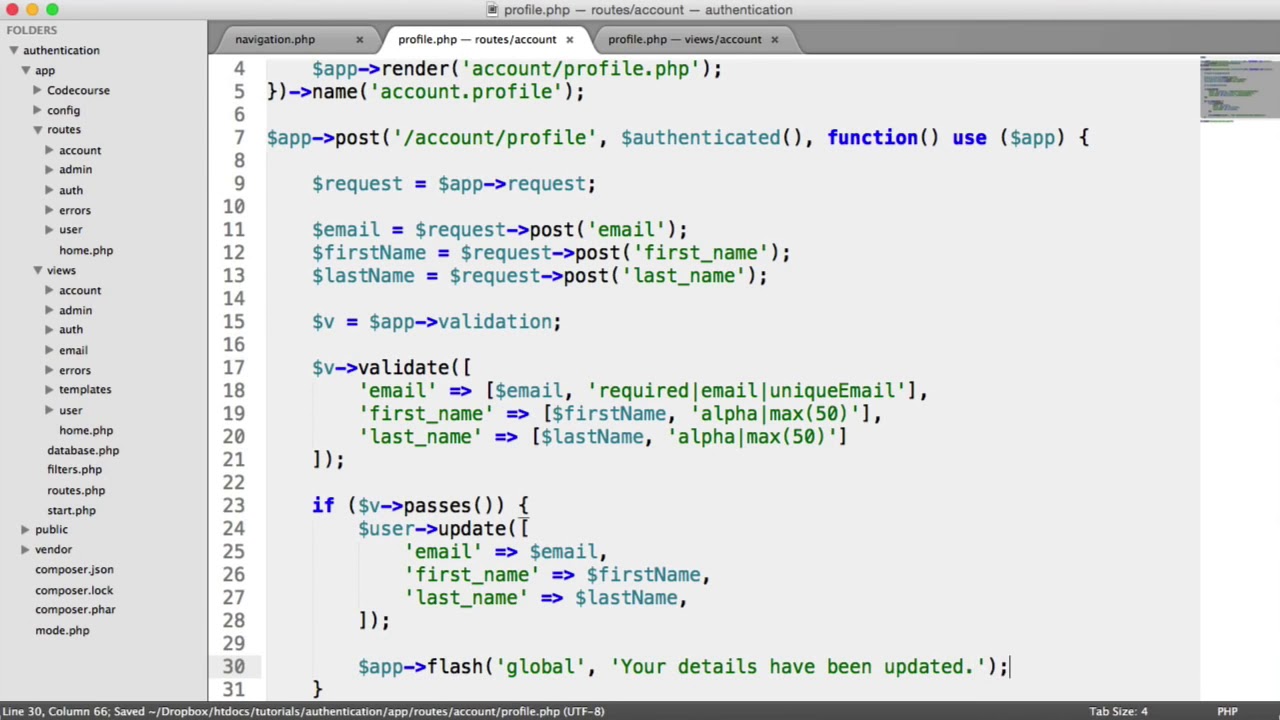 Php Authentication Update User Profile 30 Youtube 1455