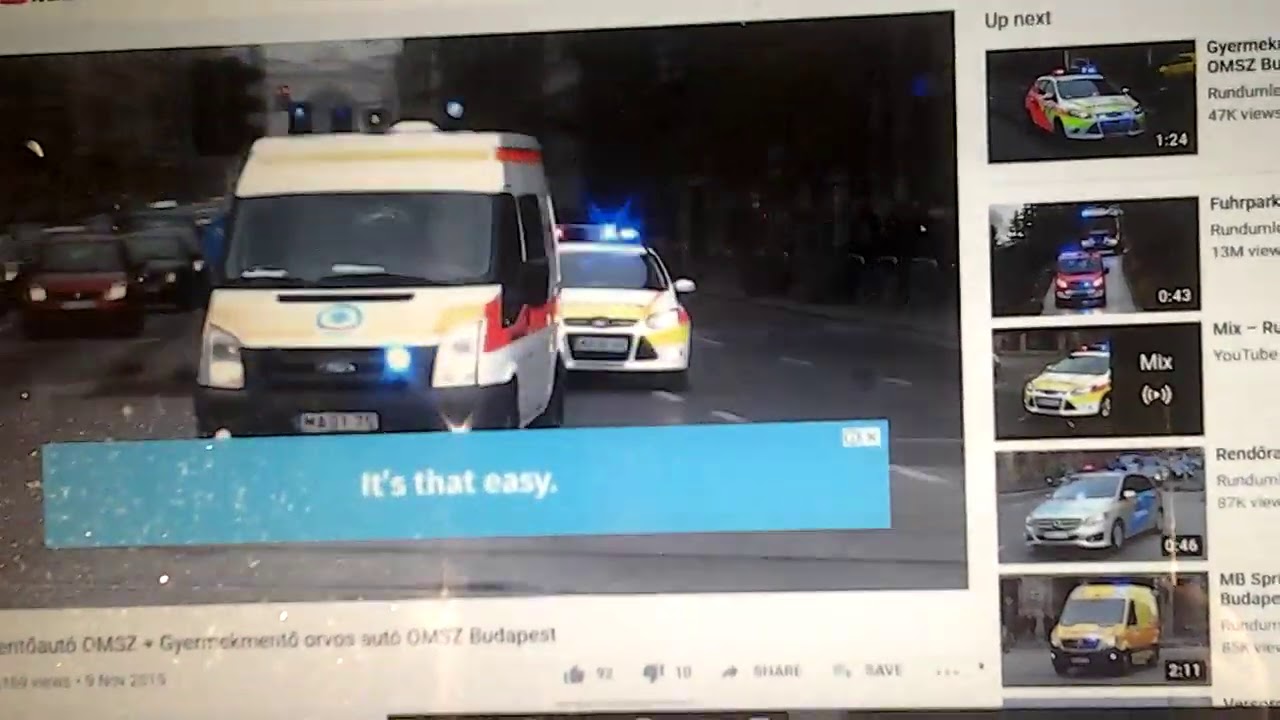 Mentöautó + Gyermenkentő autó OMSZ Budapest - YouTube
