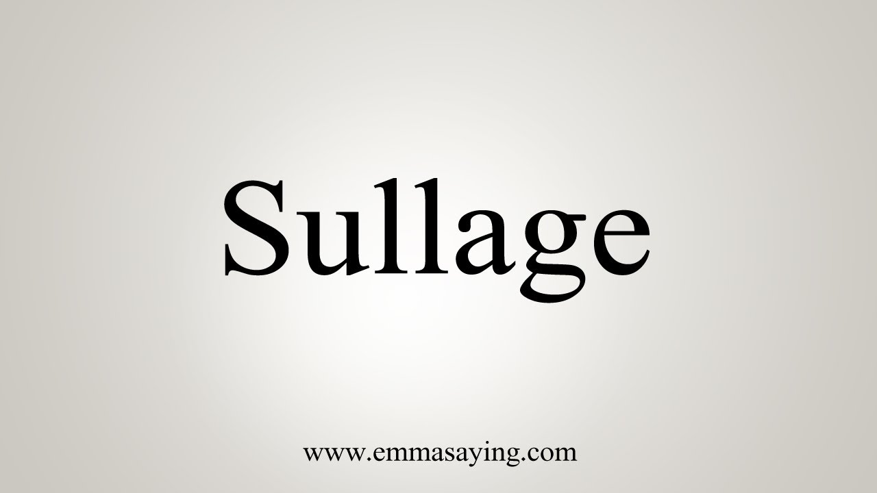 How To Say Sullage - YouTube