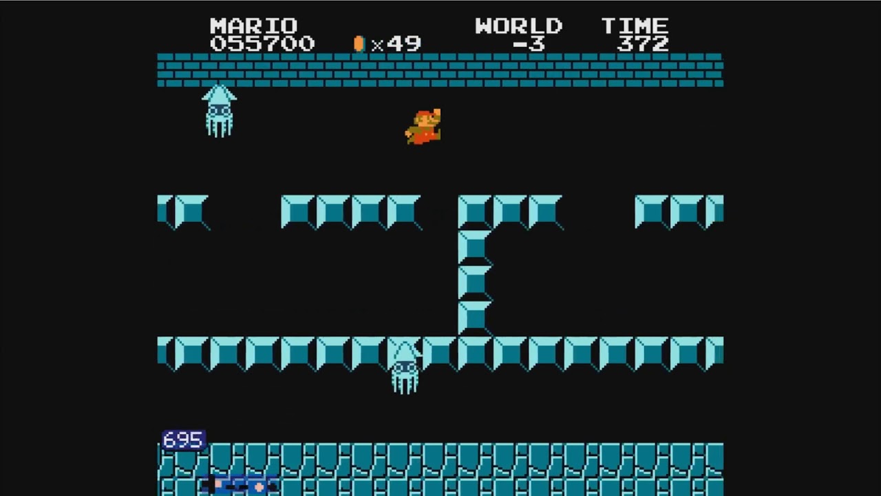 SMB1-J Minus world -3 IL (Small Mario Wall clip) - YouTube