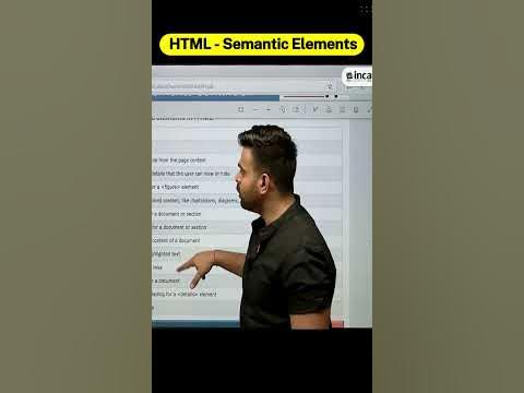 HTML - Semantic Elements || #incapp #rahulchauhansir #shorts #virelvideo #coding #html #webpage ...
