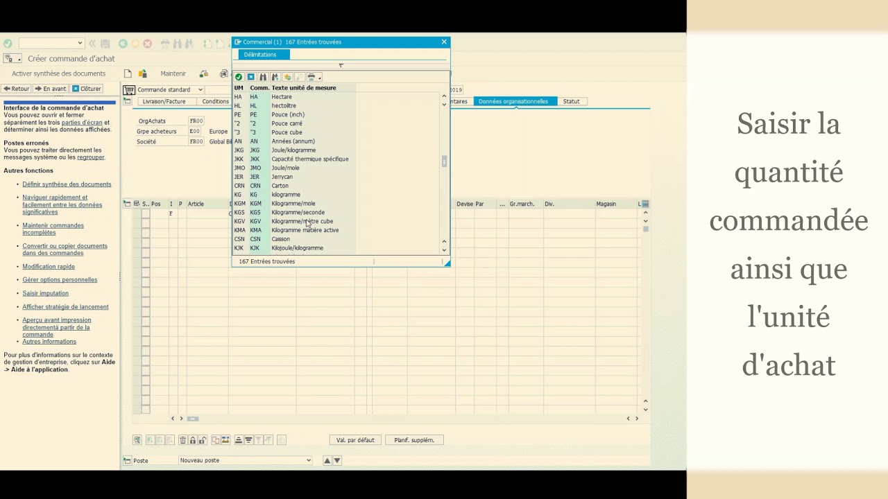Comment saisir une commande d’achat faisant référence à un ordre ...